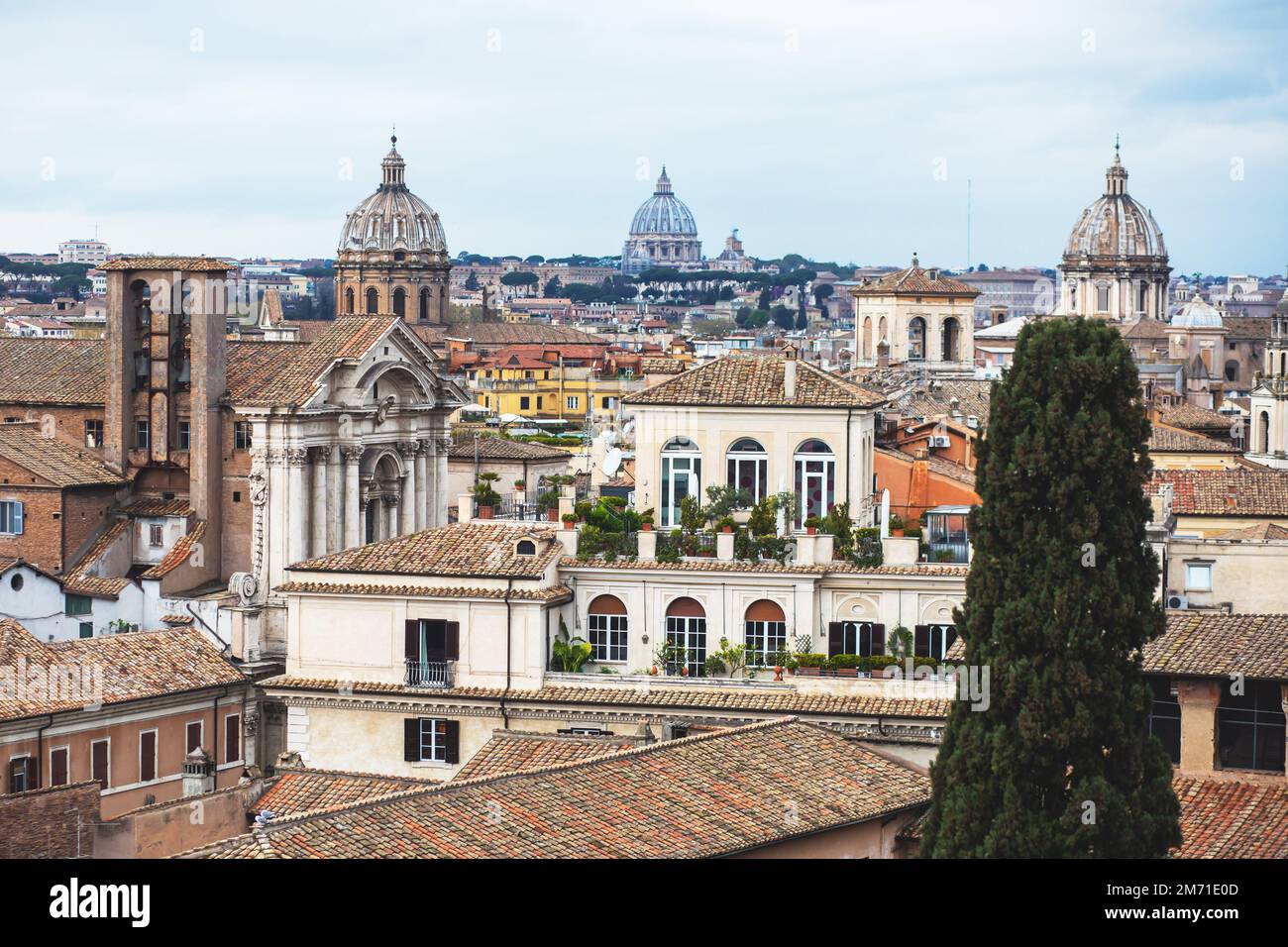 Rome panorama, Lazio, Italy, beautiful panoramic vibrant summer wide ...