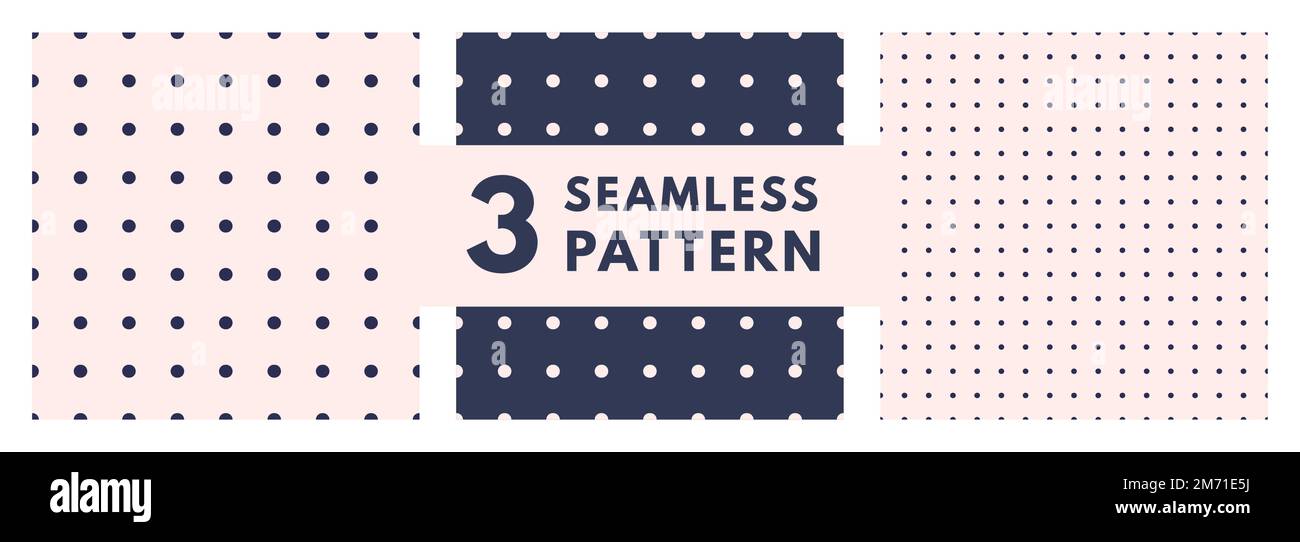 Set polka dots or bullet journal texture. Seamless monochrome pattern ...