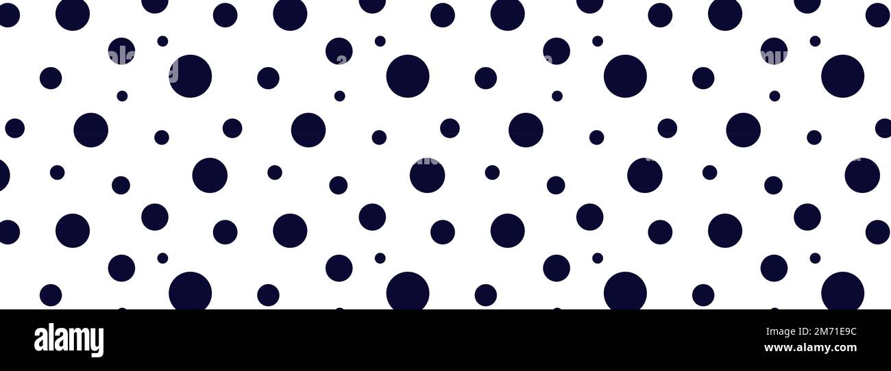 Black and white seamless polka dot pattern vector. Random spots hand-drawn Stock Vector Image ...