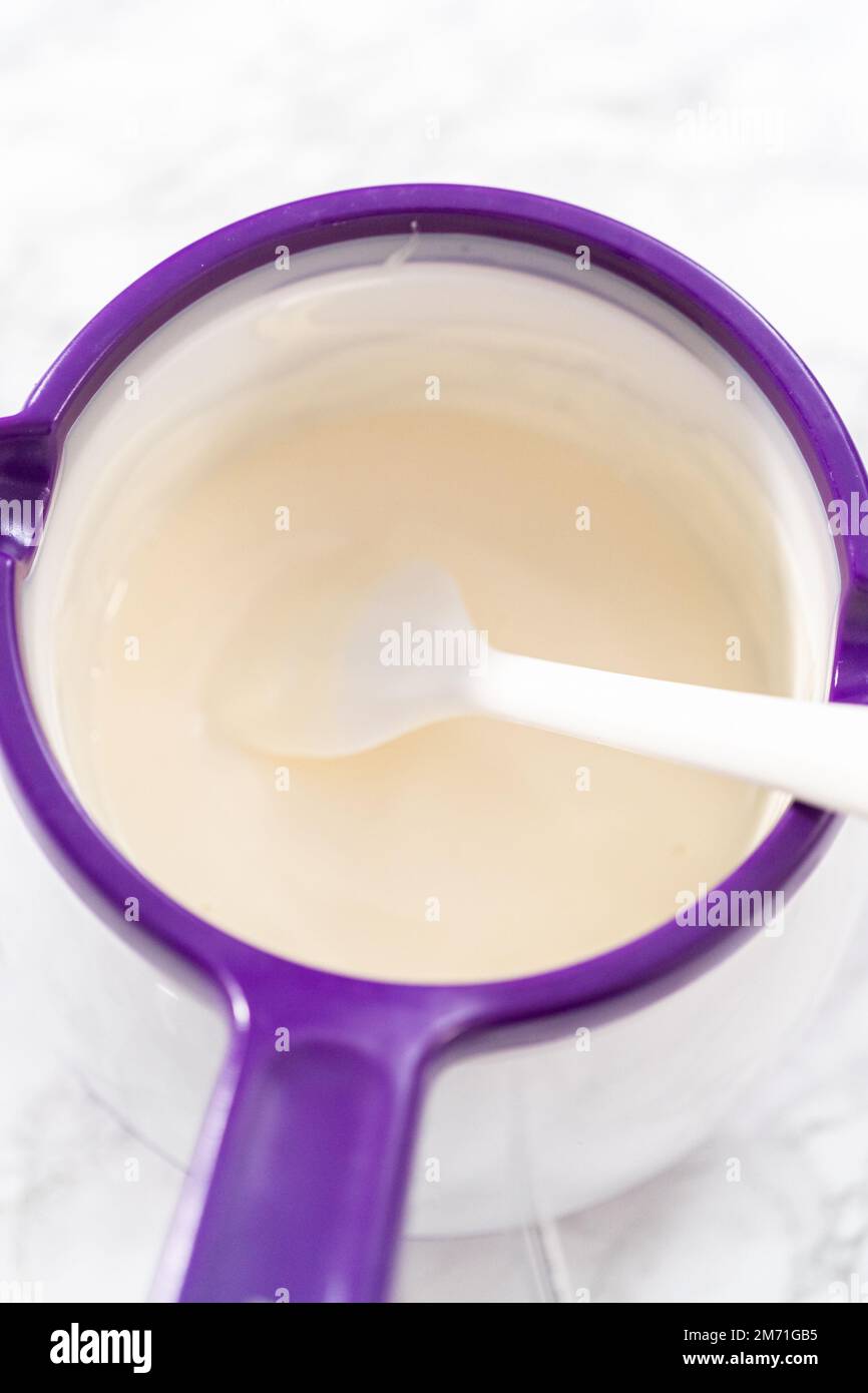 Mermaid themed 3 layer vanilla cake Stock Photo - Alamy