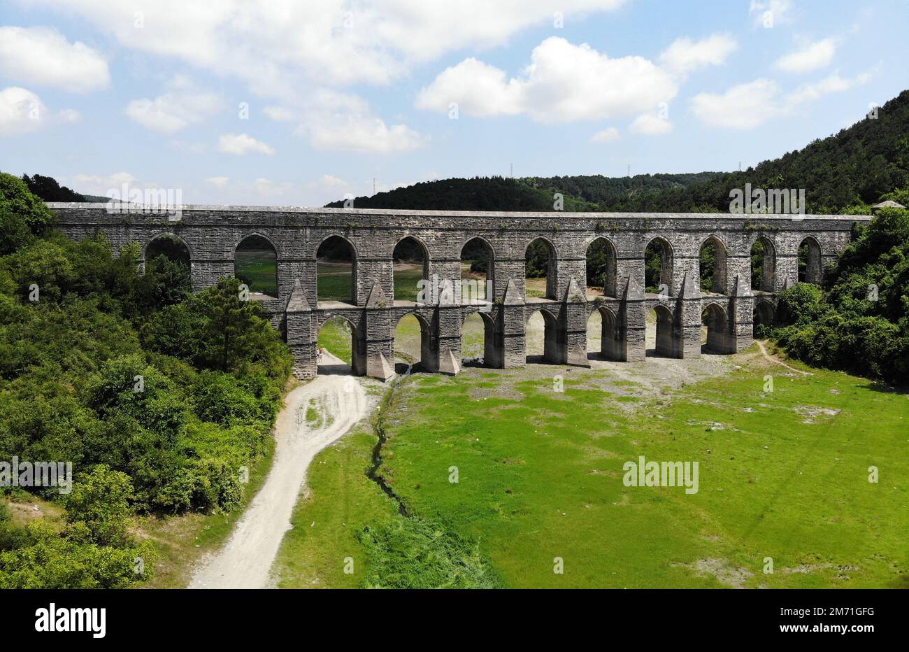 Located in Istanbul, Turkey, the Guzelce Aqueduct was built by Mimar ...