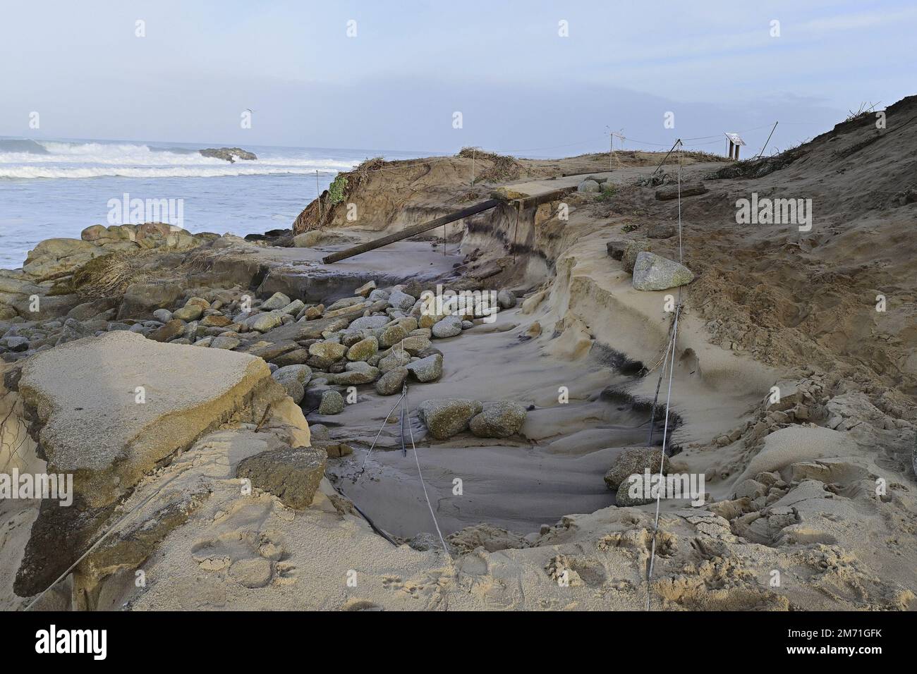 Pacific Grove, California, USA. 6th Jan, 2023. Damage to the Asilomar ...