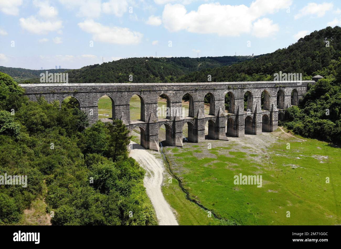Located in Istanbul, Turkey, the Guzelce Aqueduct was built by Mimar ...