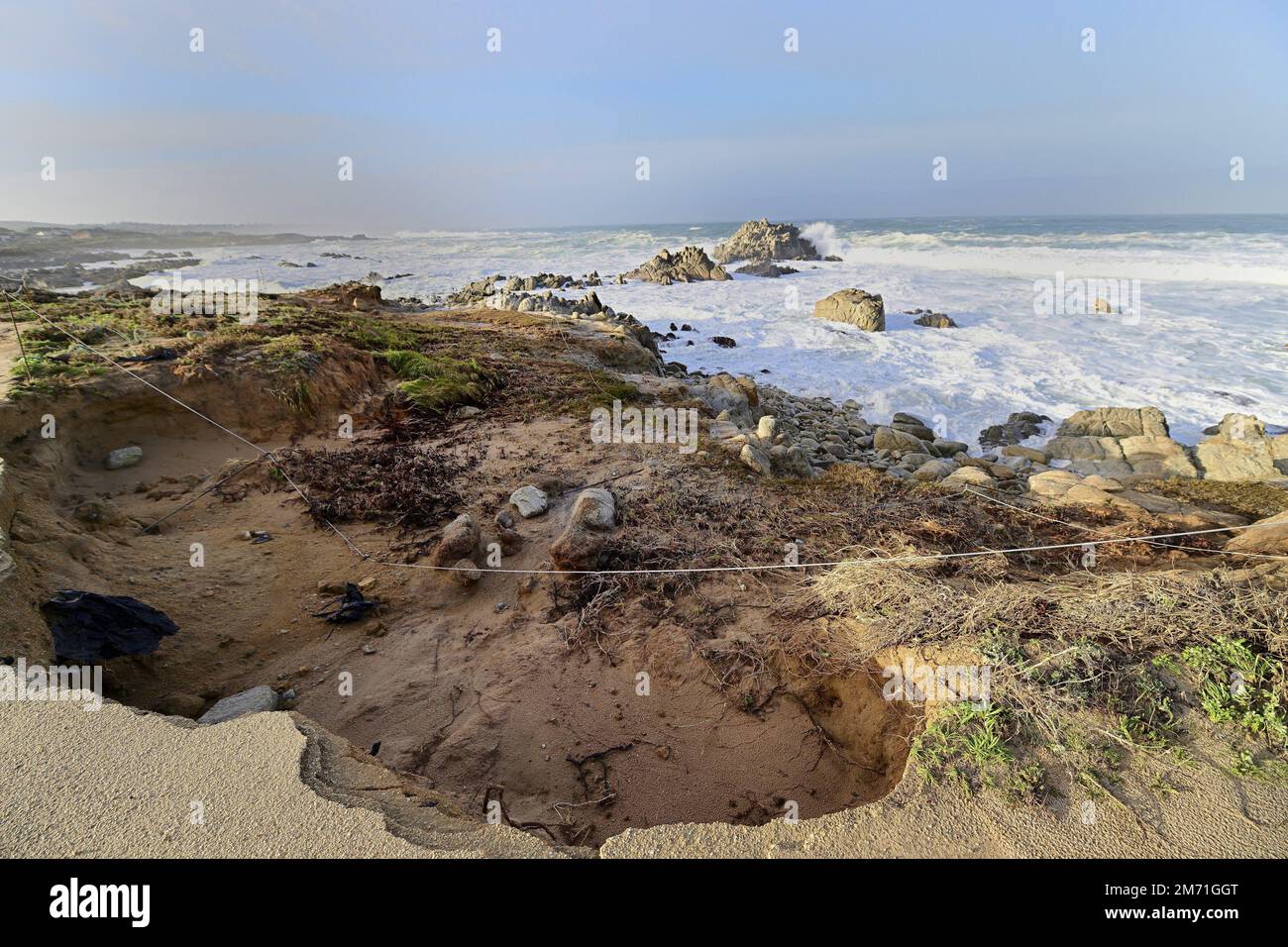 Pacific Grove, California, USA. 6th Jan, 2023. Damage to the Asilomar ...