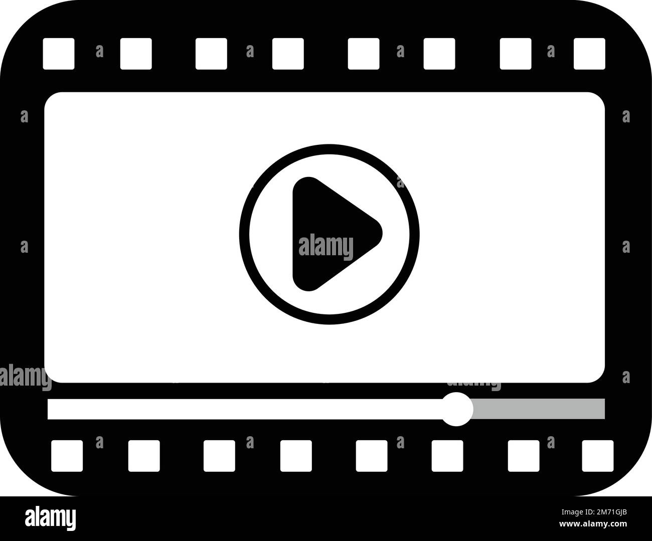 Multimedia video player shape, video streaming pictogram vector ...