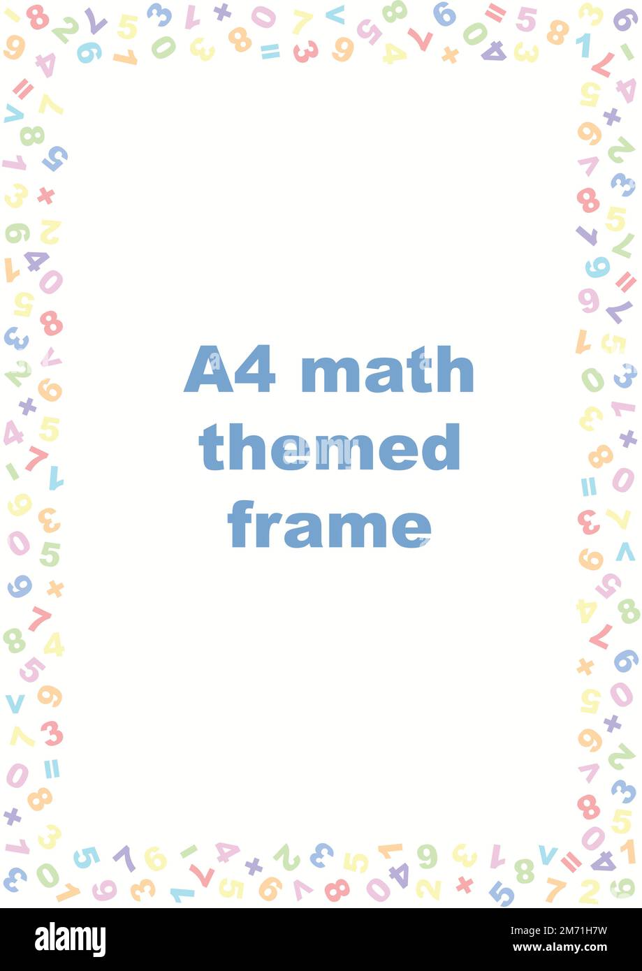 Mathematics Themed Vector Frame For Worksheets And Arithmetic School