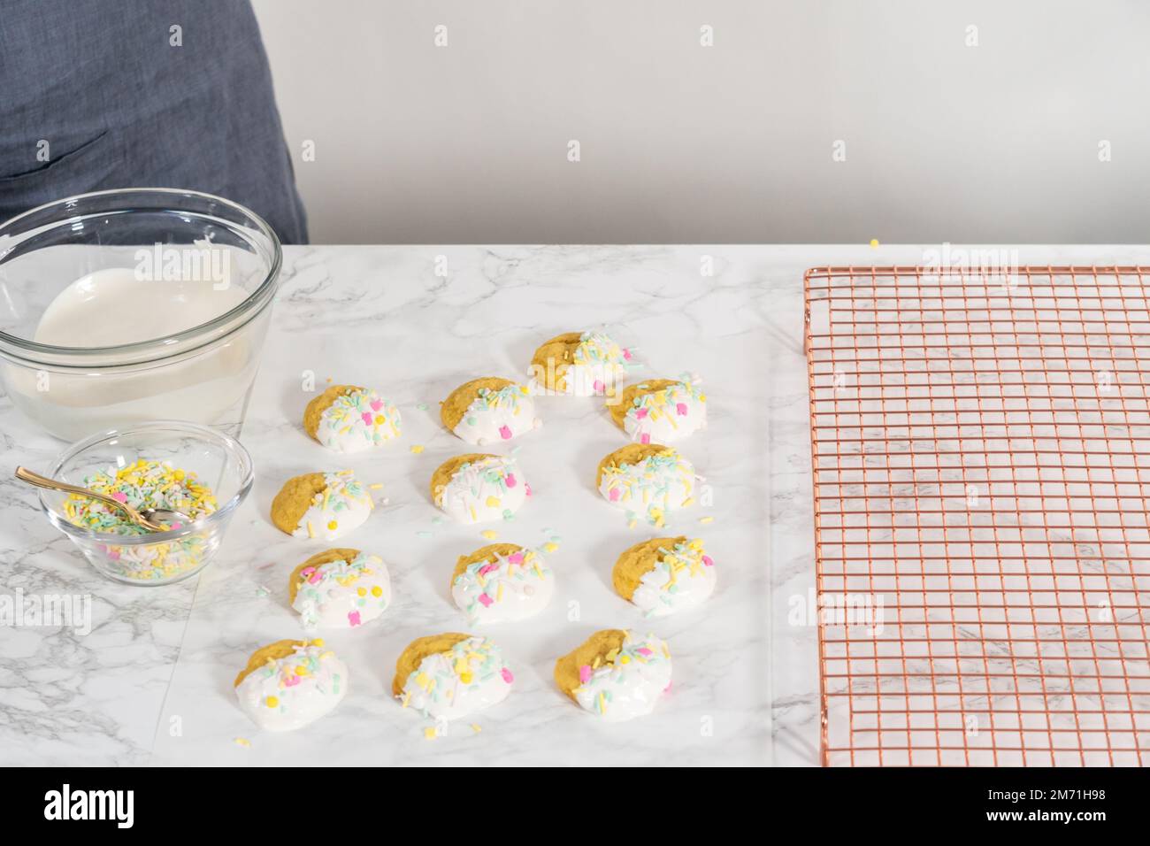 Easter Lemon Cookies with White Chocolate Stock Photo - Alamy