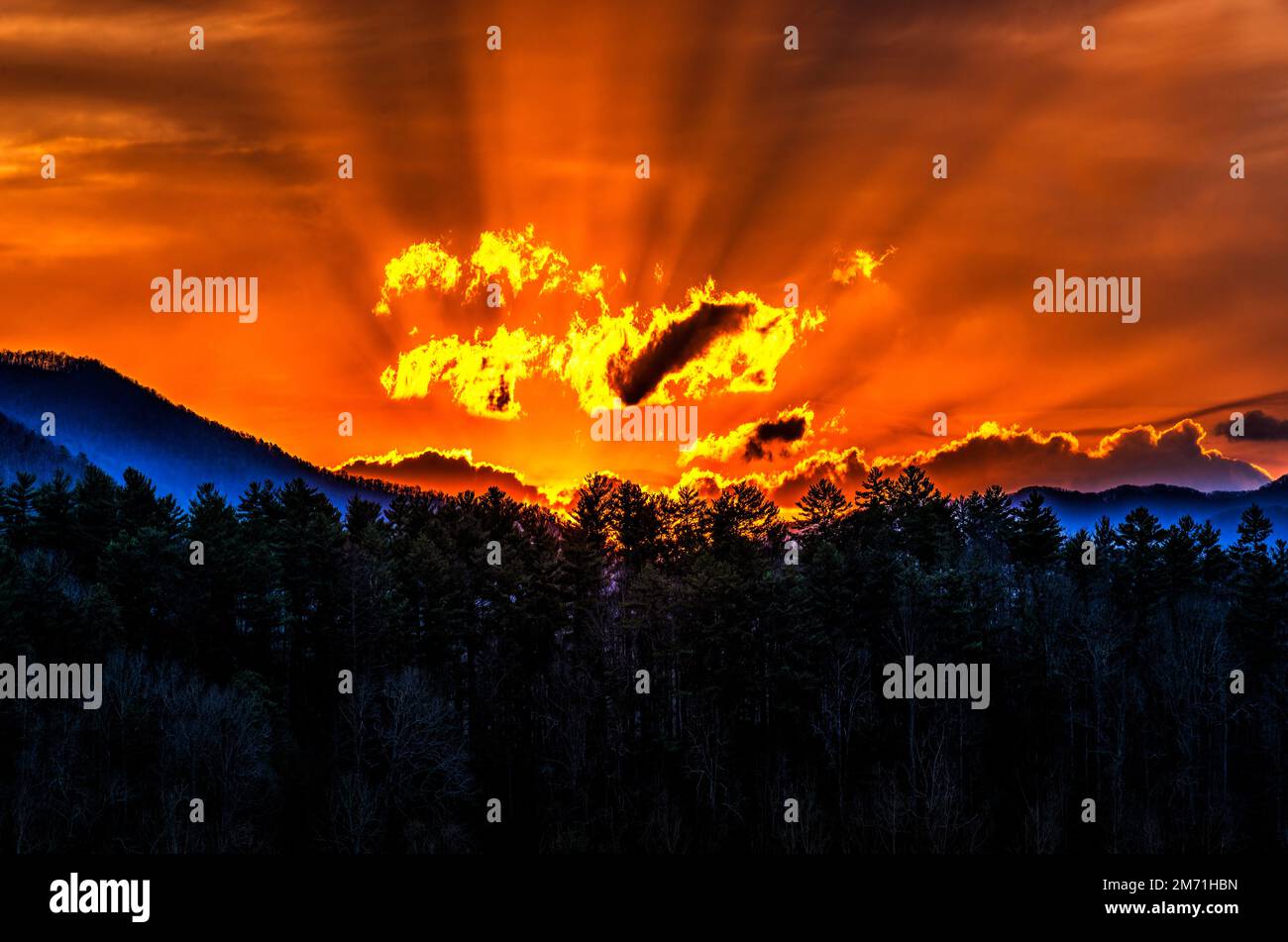 The sun comes up on a cold morning in the Cades Cove section of the ...