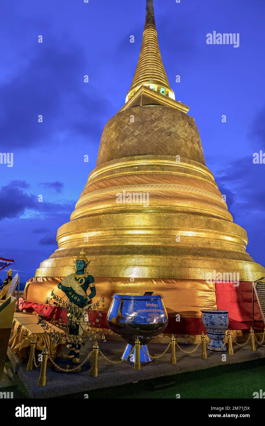 Bangkok, Thailand. 11th May, 2022. The Golden Mount Wat Saket temple complex (Wat Saket Ratcha ...