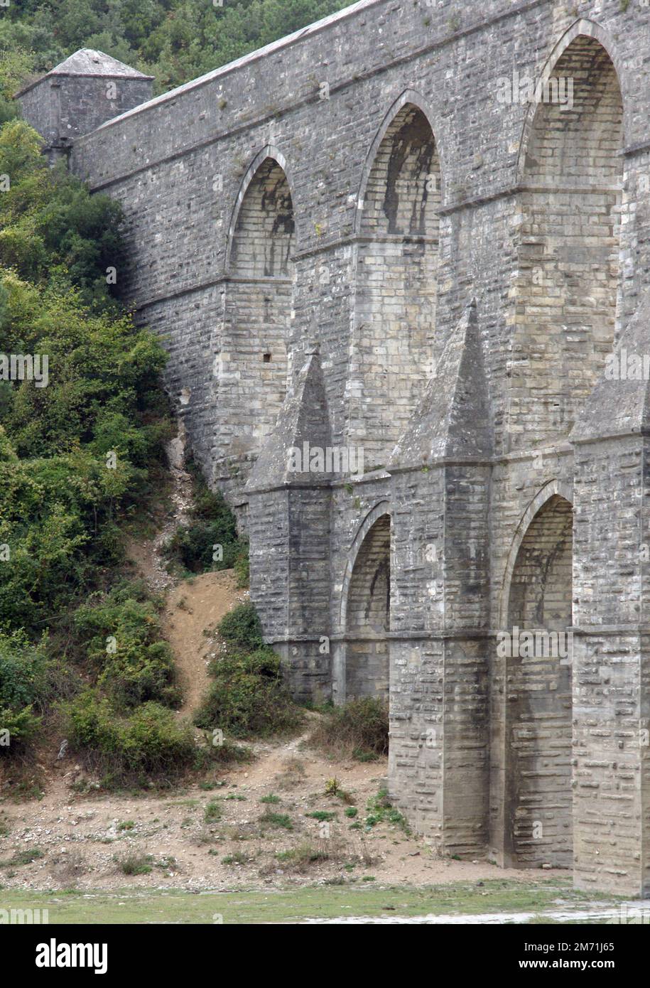 Located in Istanbul, Turkey, the Guzelce Aqueduct was built by Mimar ...