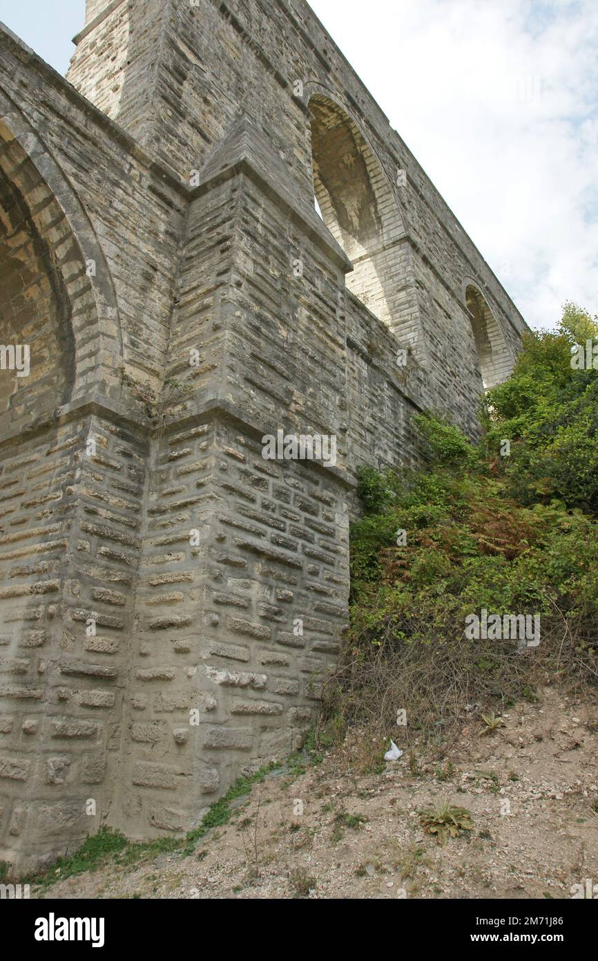 Located in Istanbul, Turkey, the Guzelce Aqueduct was built by Mimar ...