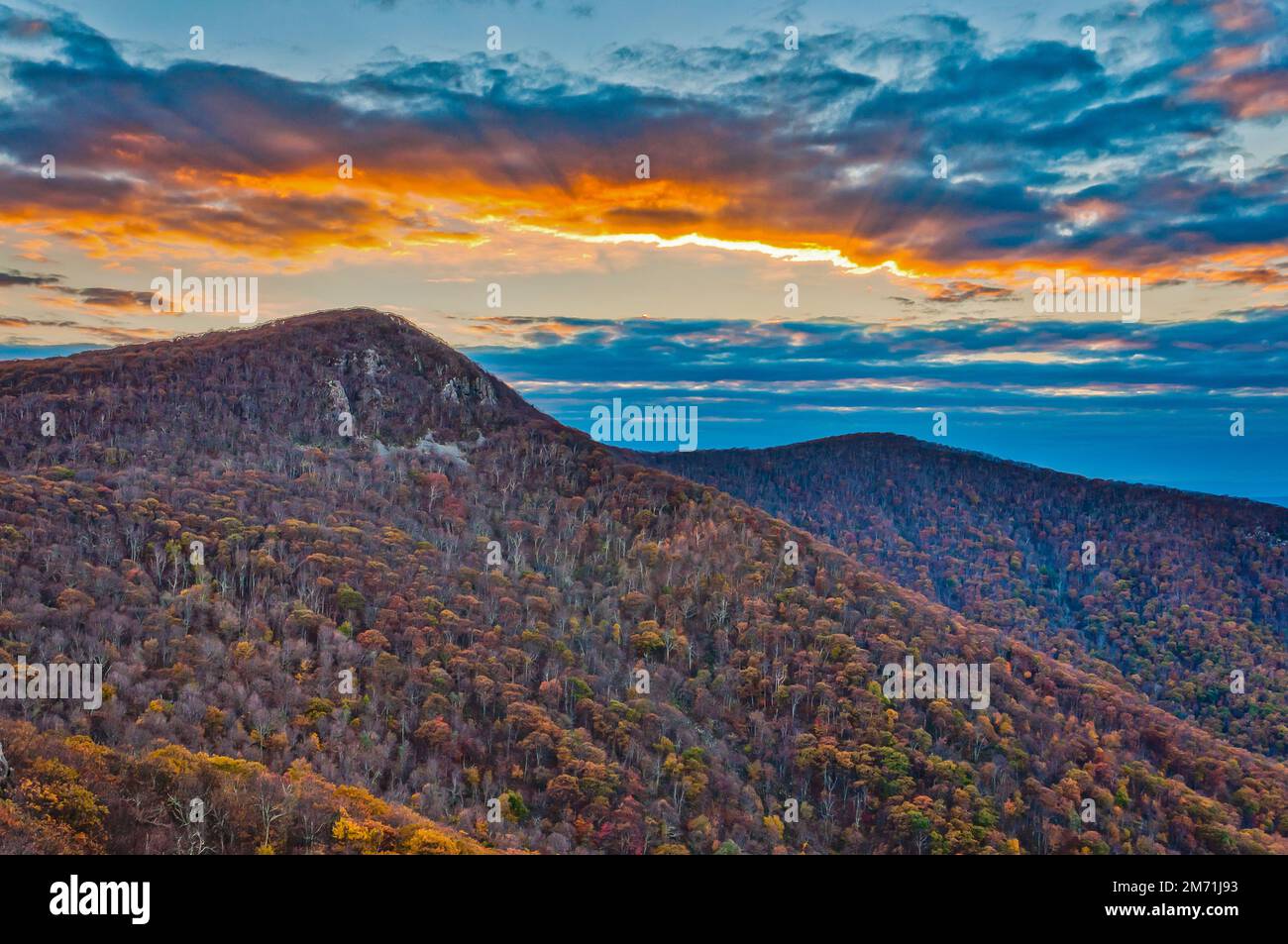 Hawksbill Mountain Sunset, Virginia USA, Virginia Stock Photo - Alamy