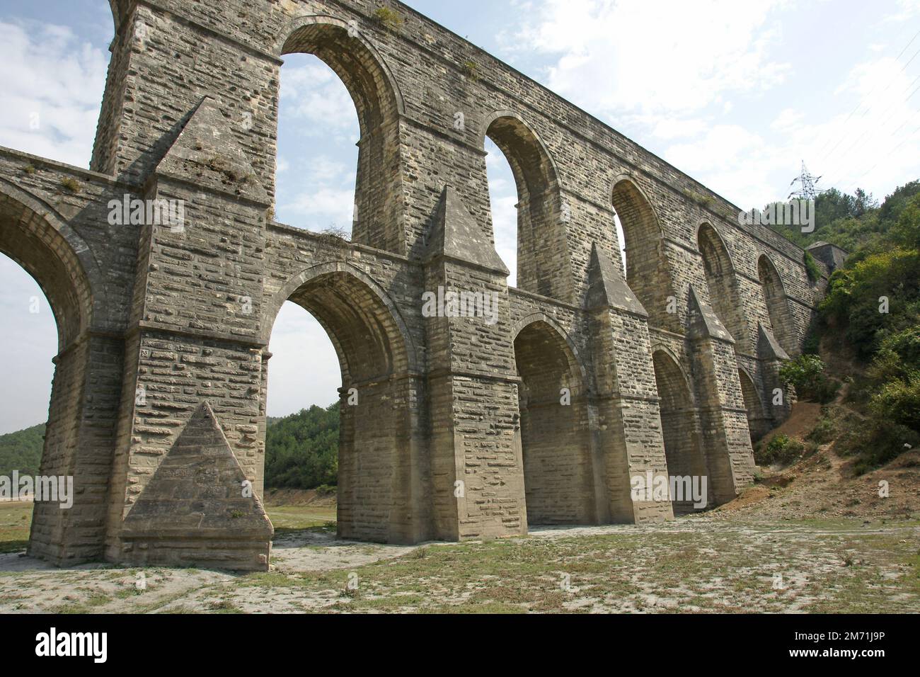 Located in Istanbul, Turkey, the Guzelce Aqueduct was built by Mimar ...