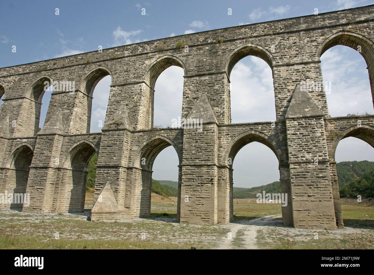 Located in Istanbul, Turkey, the Guzelce Aqueduct was built by Mimar ...