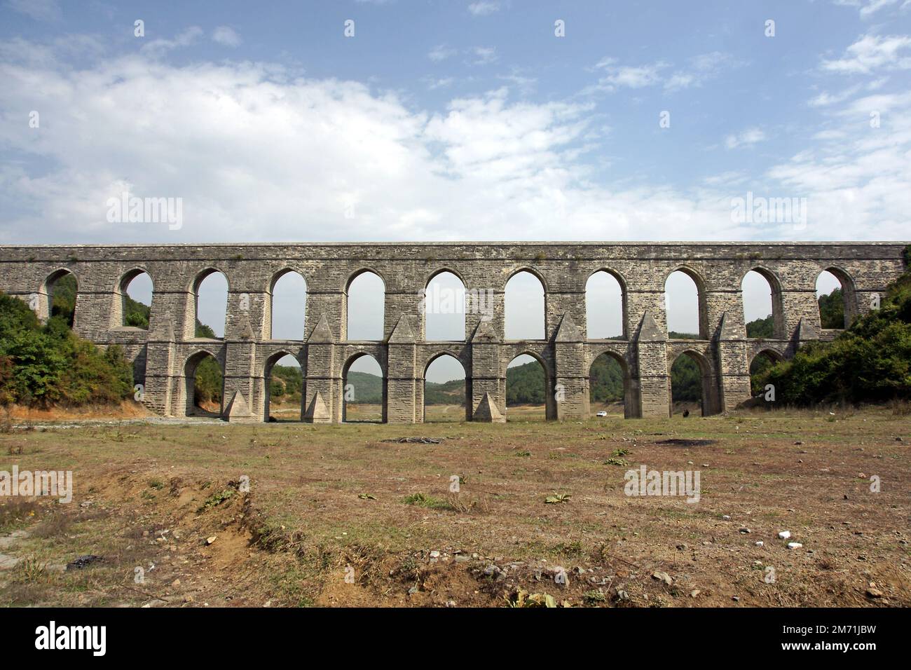 Located in Istanbul, Turkey, the Guzelce Aqueduct was built by Mimar ...