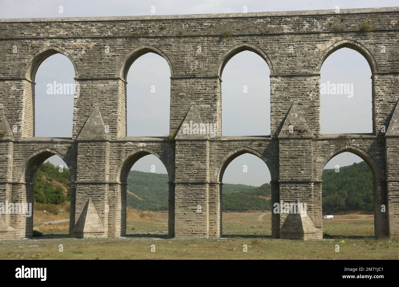 Located in Istanbul, Turkey, the Guzelce Aqueduct was built by Mimar ...