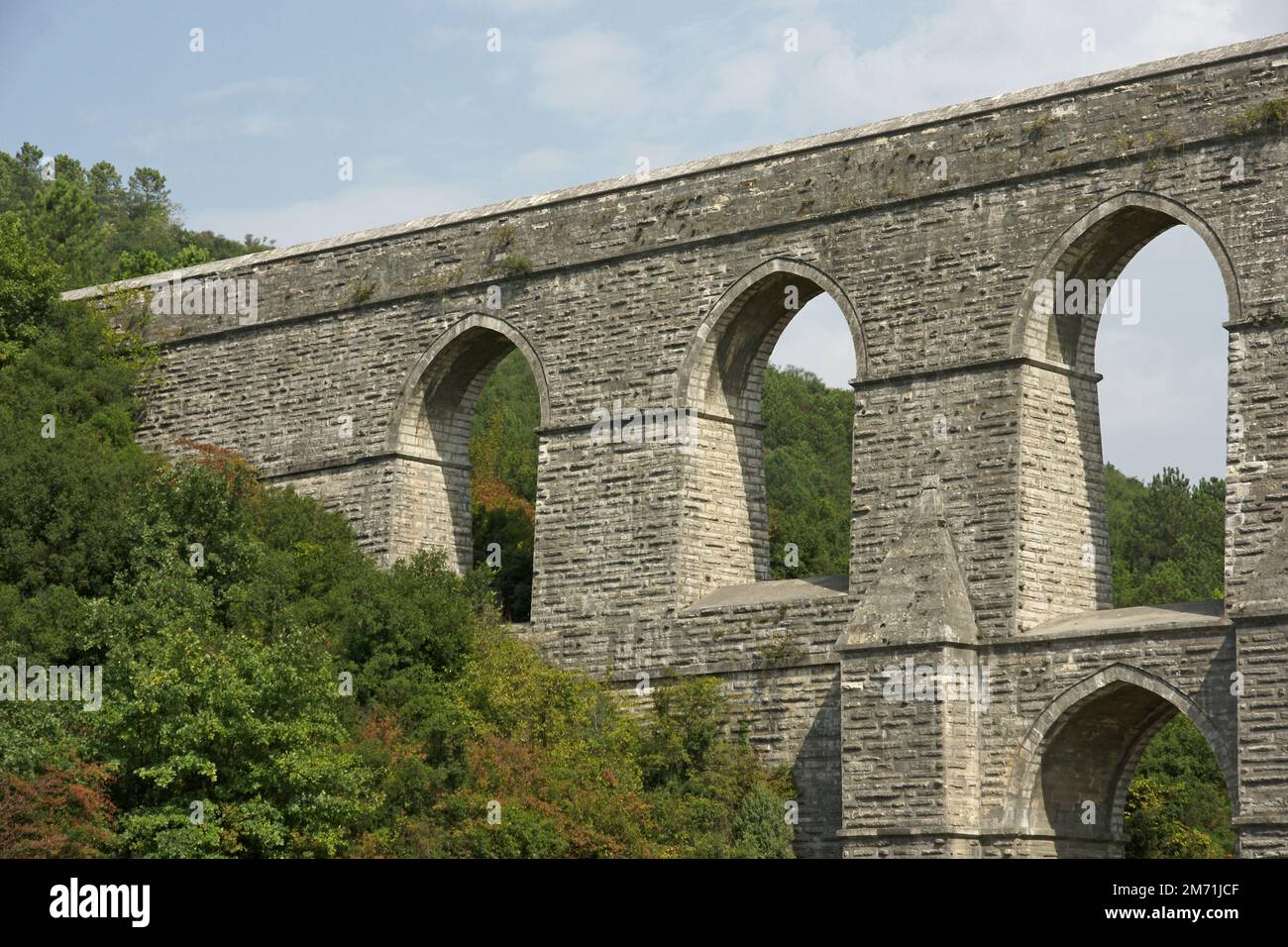 Located in Istanbul, Turkey, the Guzelce Aqueduct was built by Mimar ...