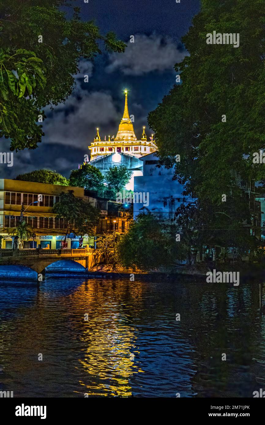 Bangkok, Thailand. 11th May, 2022. The Golden Mount Wat Saket temple complex (Wat Saket Ratcha ...