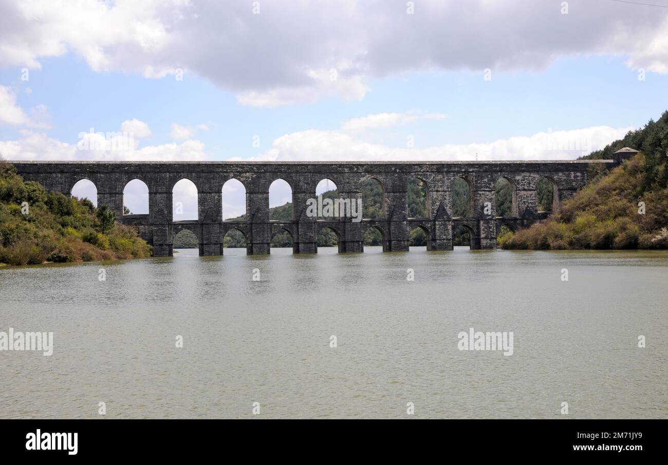 Located in Istanbul, Turkey, the Guzelce Aqueduct was built by Mimar ...