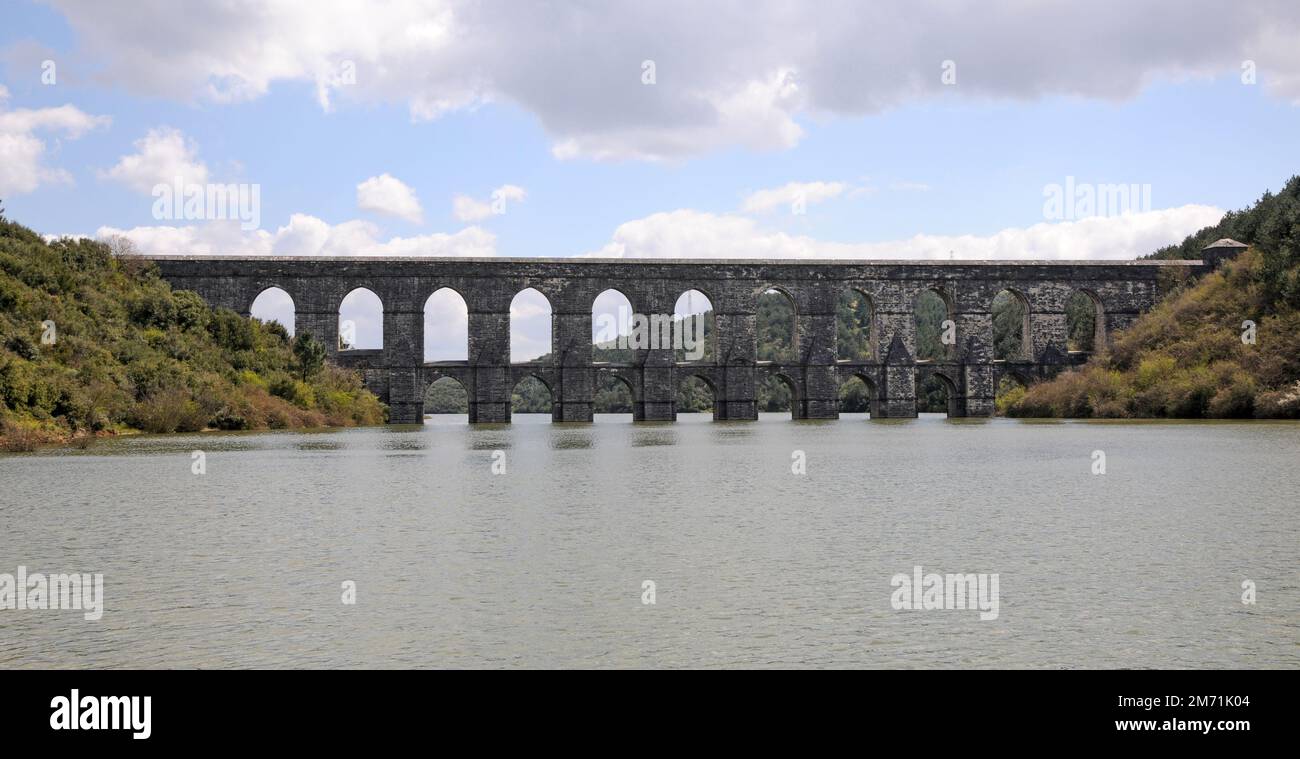 Located in Istanbul, Turkey, the Guzelce Aqueduct was built by Mimar ...
