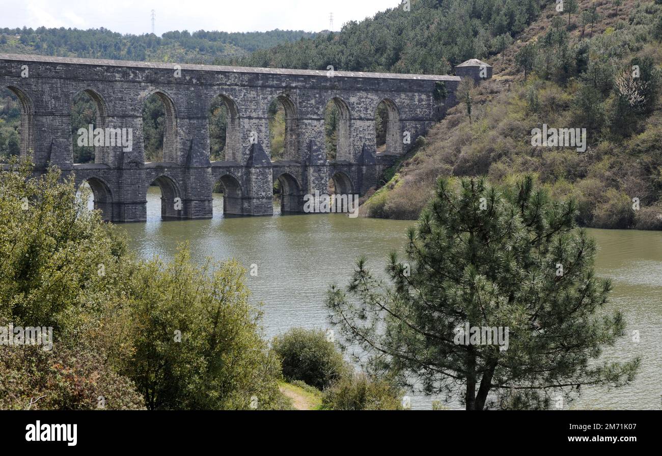 Located in Istanbul, Turkey, the Guzelce Aqueduct was built by Mimar ...