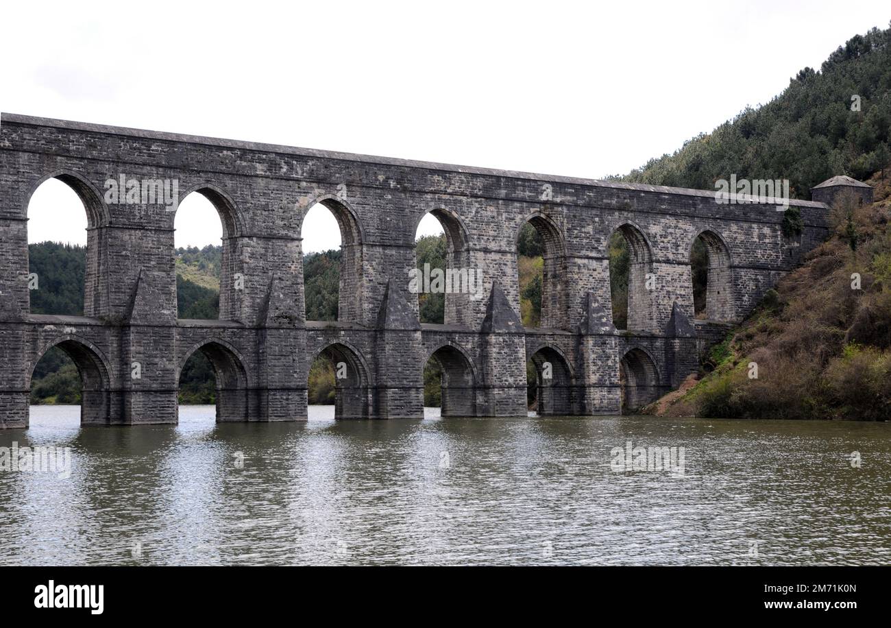 Located in Istanbul, Turkey, the Guzelce Aqueduct was built by Mimar ...