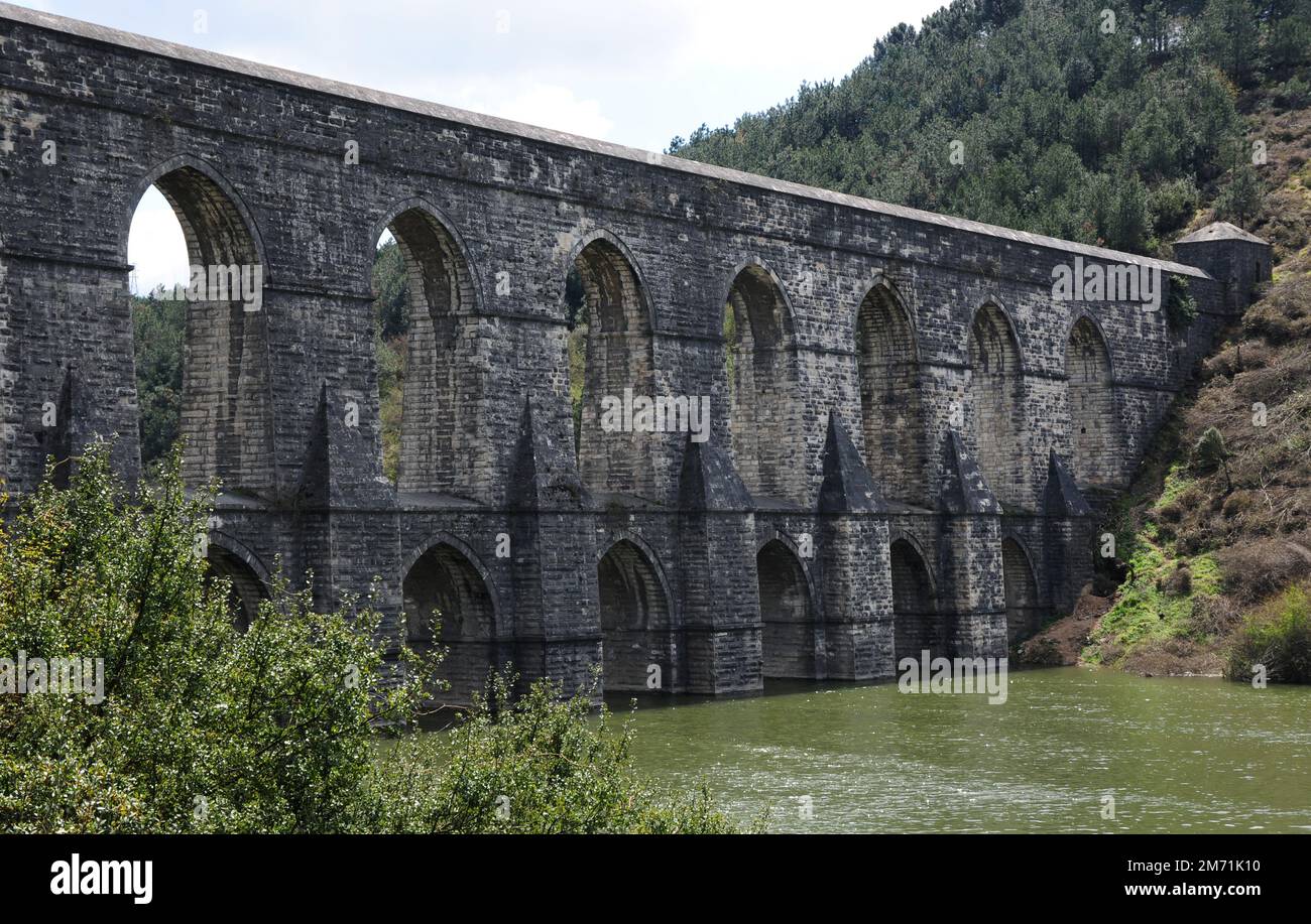 Located in Istanbul, Turkey, the Guzelce Aqueduct was built by Mimar ...