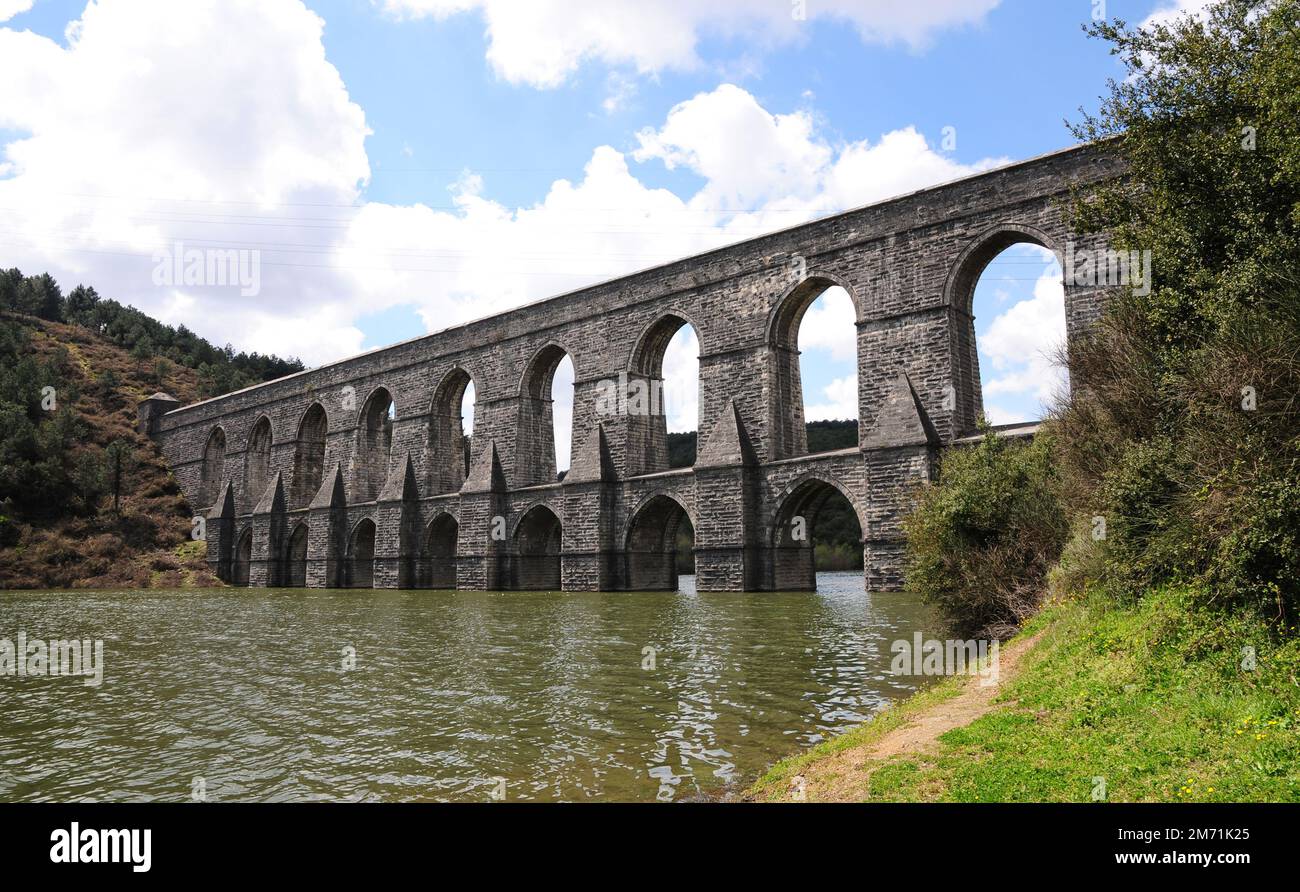 Located in Istanbul, Turkey, the Guzelce Aqueduct was built by Mimar ...