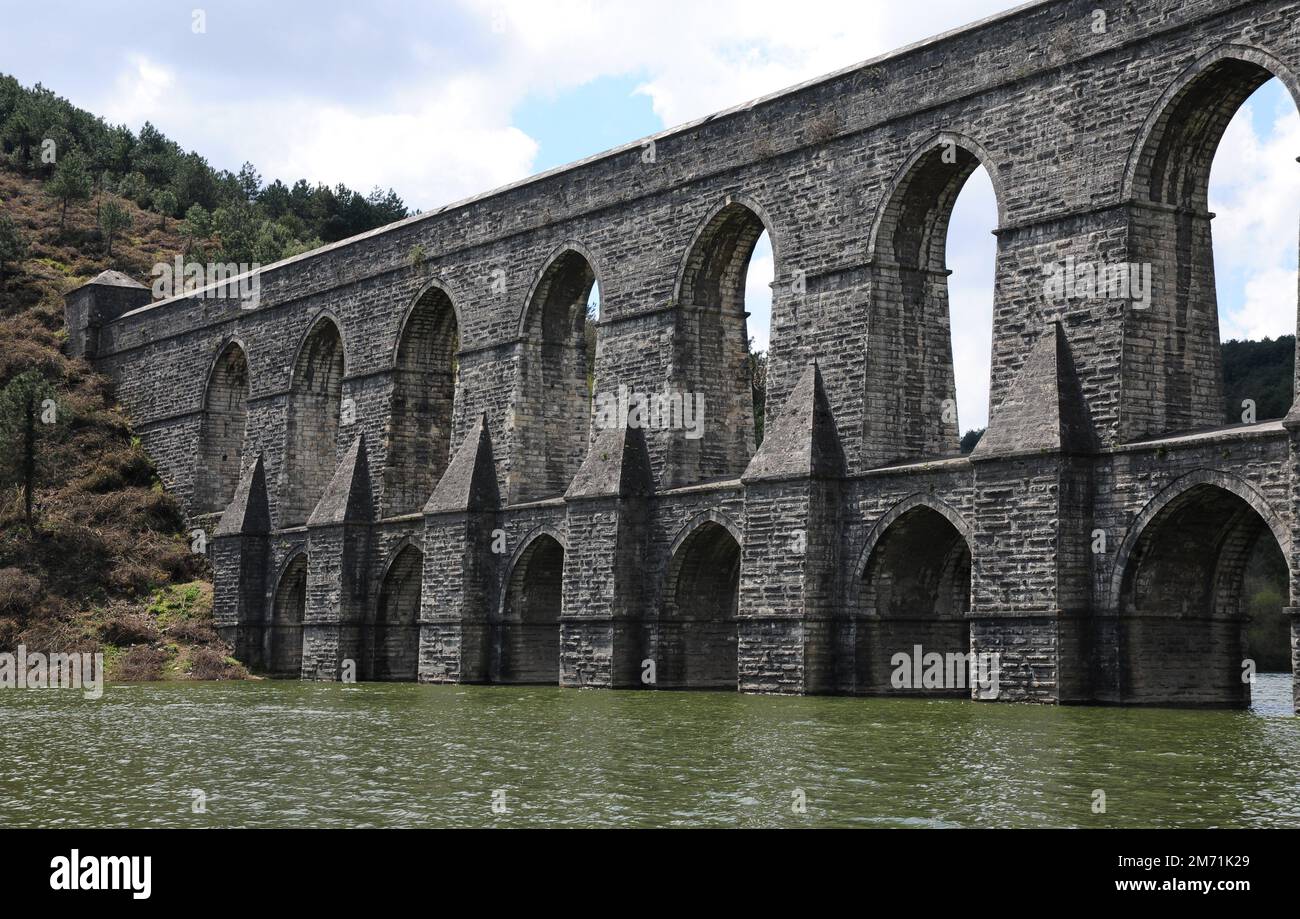 Located in Istanbul, Turkey, the Guzelce Aqueduct was built by Mimar ...