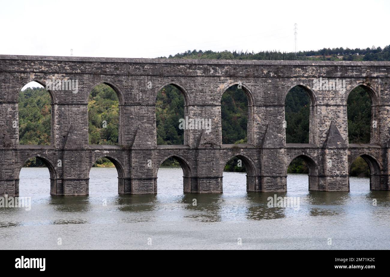 Located in Istanbul, Turkey, the Guzelce Aqueduct was built by Mimar ...