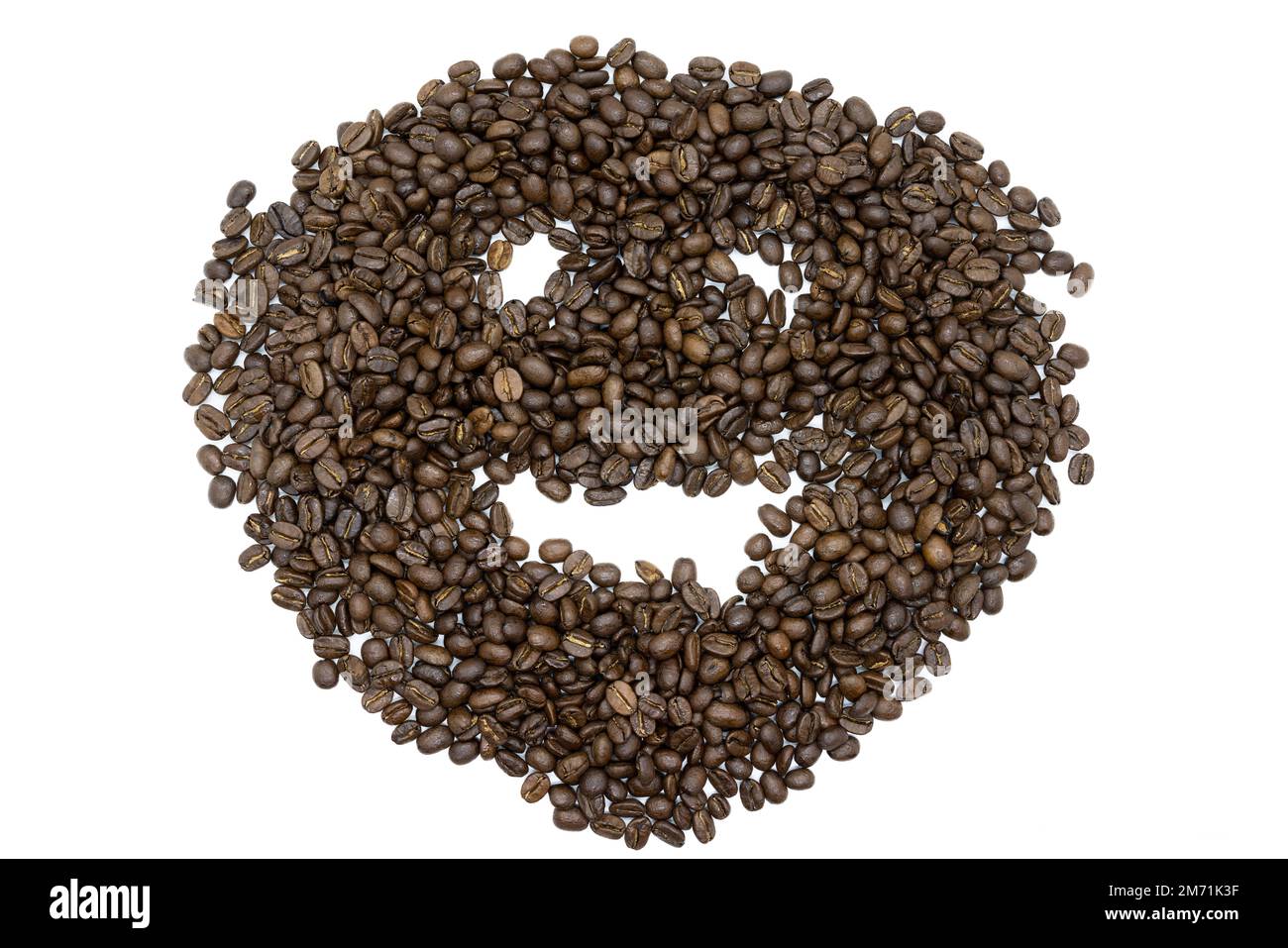Close up of smiling a bunch of roasted coffee beans as a background ...