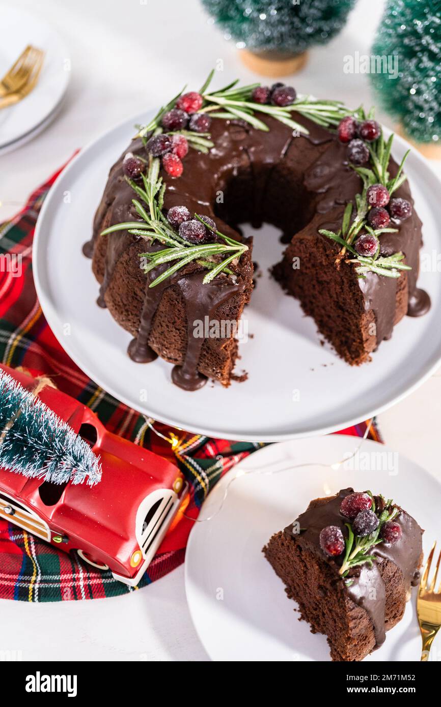 Chocolate bundt cake Stock Photo - Alamy
