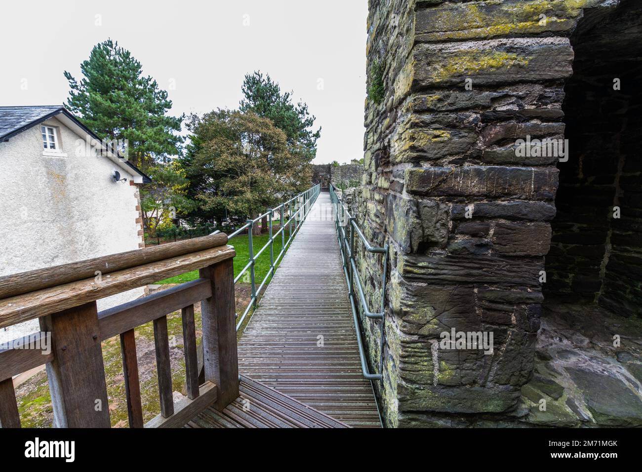 Conwy Town Walls, boardwalk along wall. Part of the UNESCO World ...