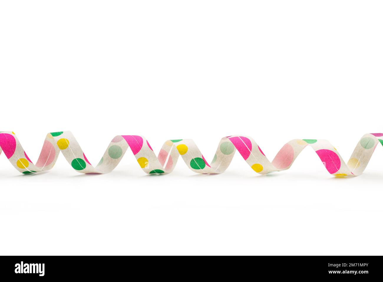 Colored paper serpentine on a white background with copy space Stock ...