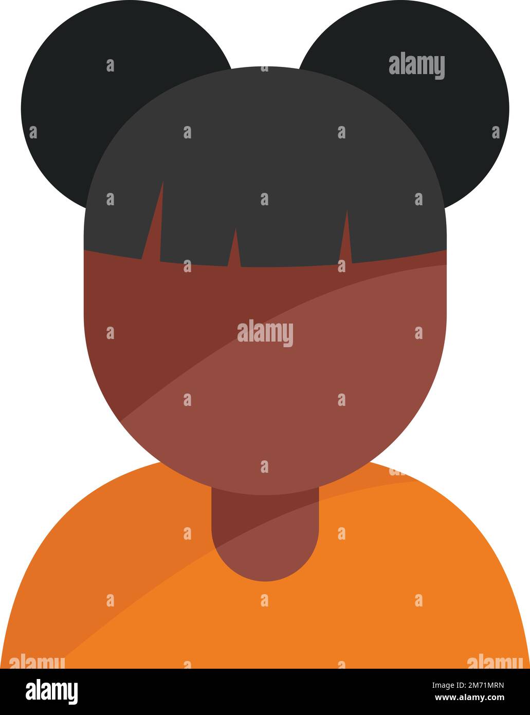 Happy african girl icon flat vector. Person work. Tribal imagine ...