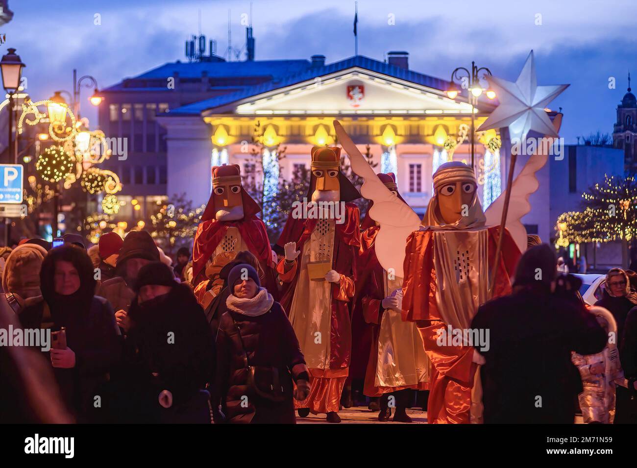 Vilnius, Lithuania. 06th Jan, 2023. Actors dressed as the Three Kings ...