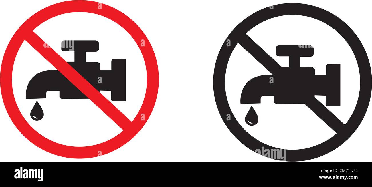 Prohibition use water sign on a white background Stock Vector Image ...