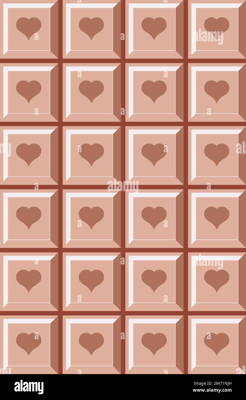 Milk chocolate bar. Chocolate Bar Pattern Background. Chocolate hearts ...