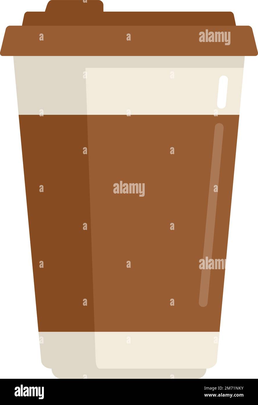 Milk coffee cup icon flat vector. Espresso drink. Morning food isolated ...