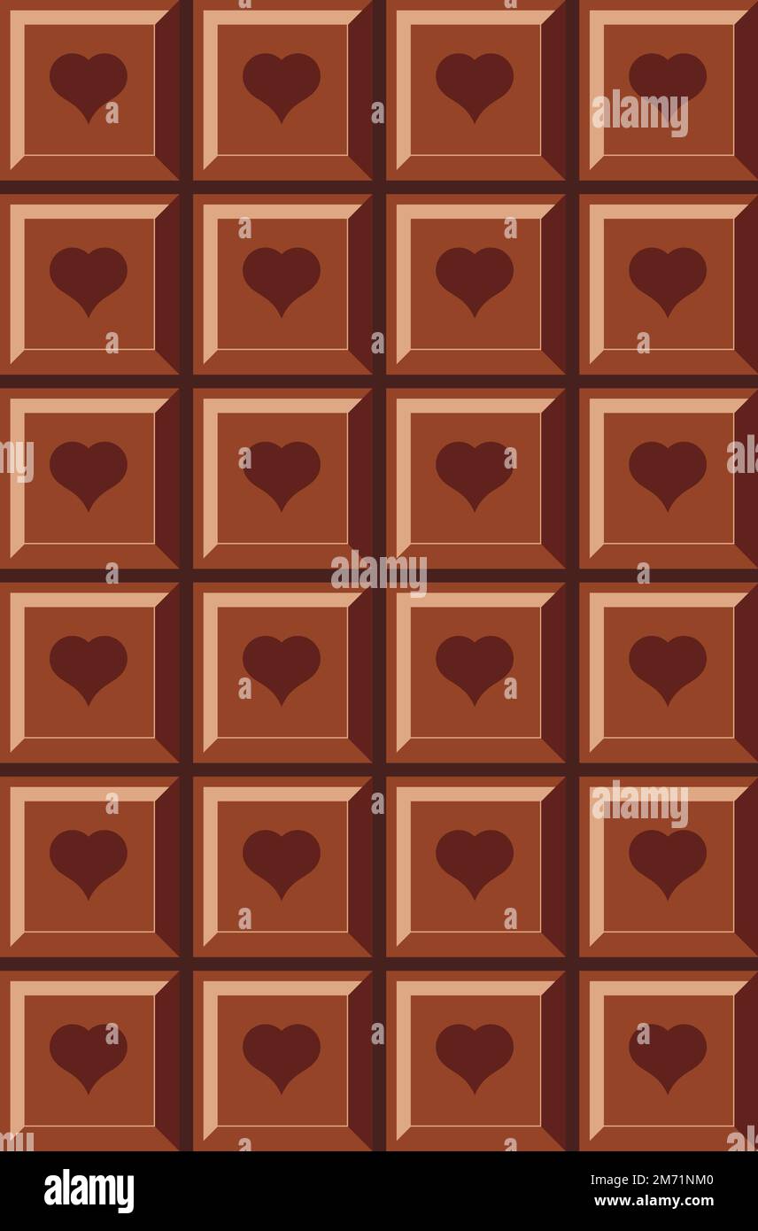 Milk chocolate bar. Chocolate Bar Pattern Background. Chocolate hearts ...