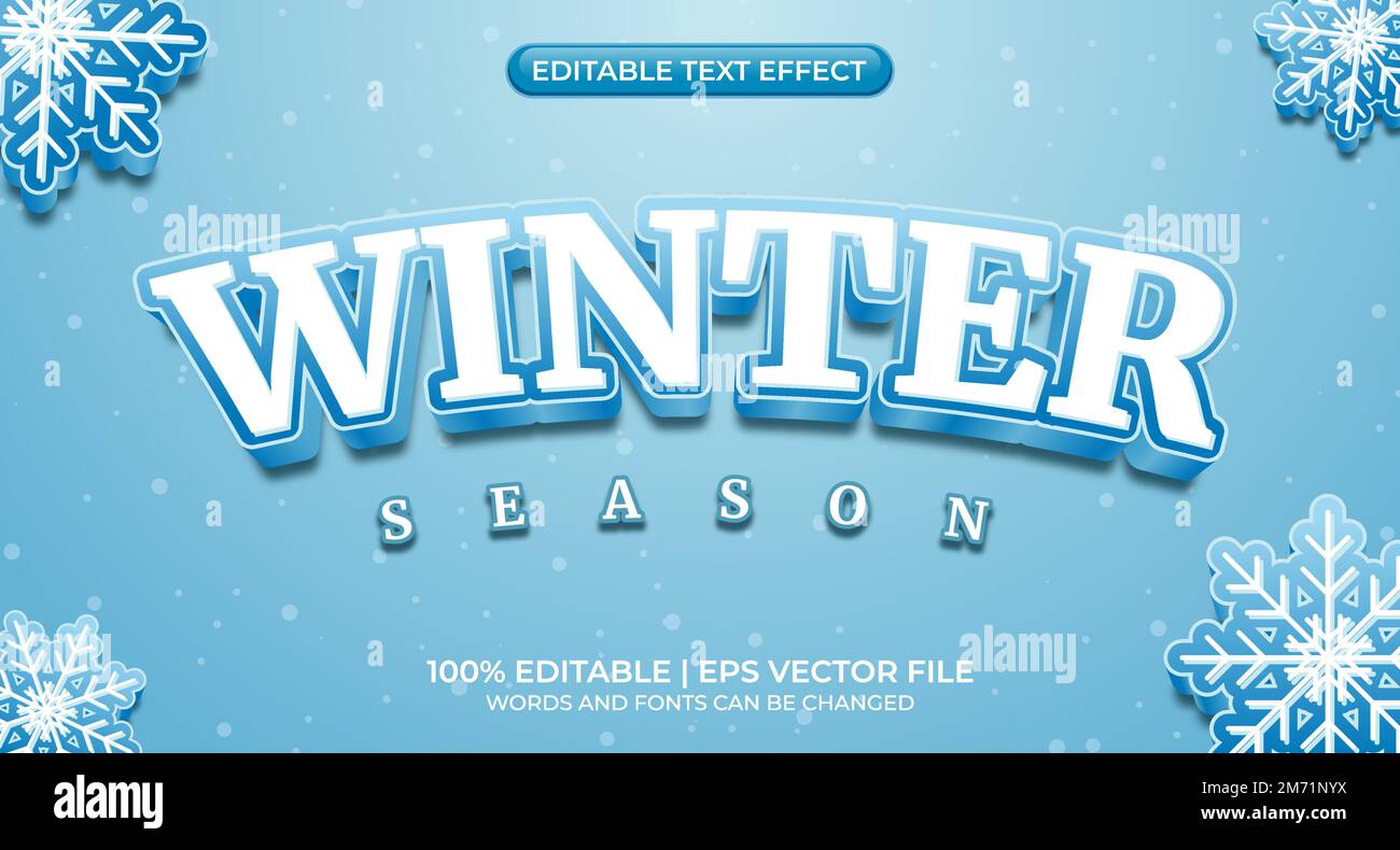 Editable text style effect - Winter text style theme. Winter - Editable Text Effect, Font Style ...