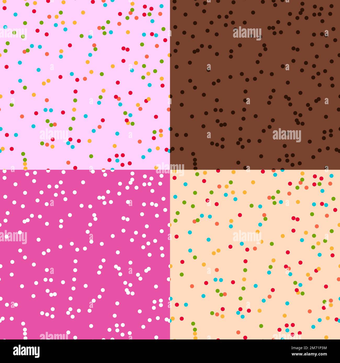 Set of sprinkles seamless pattern. Colorful sprinkles on solid ...