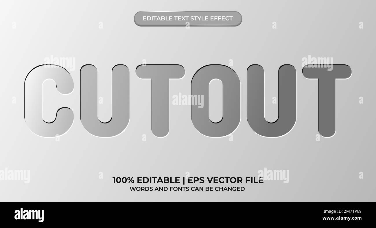 Cutout text effect with editable font style Stock Vector Image & Art ...