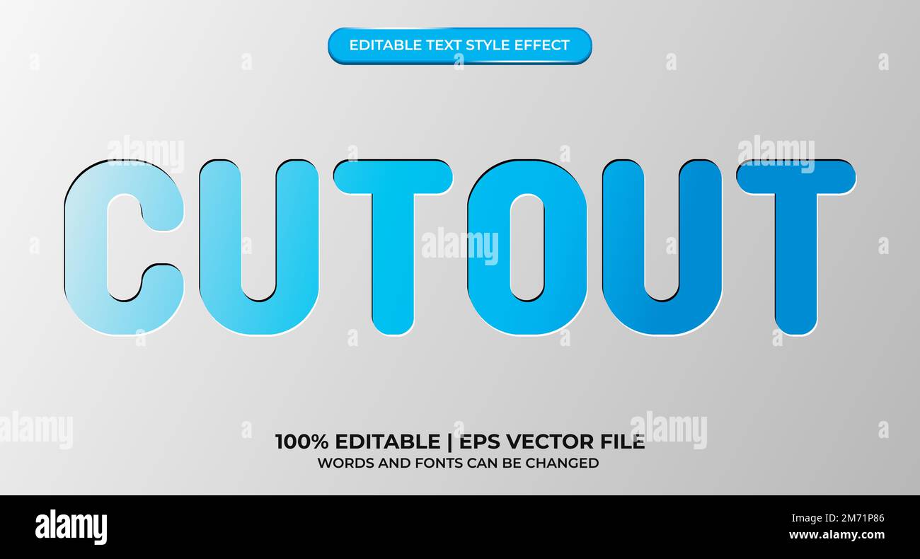 Cutout Text Effect With Editable Font Style Stock Vector Image And Art Alamy