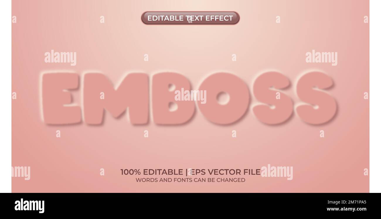Editable Text Style Effect Emboss Theme Style 3d Embossed Vector Text