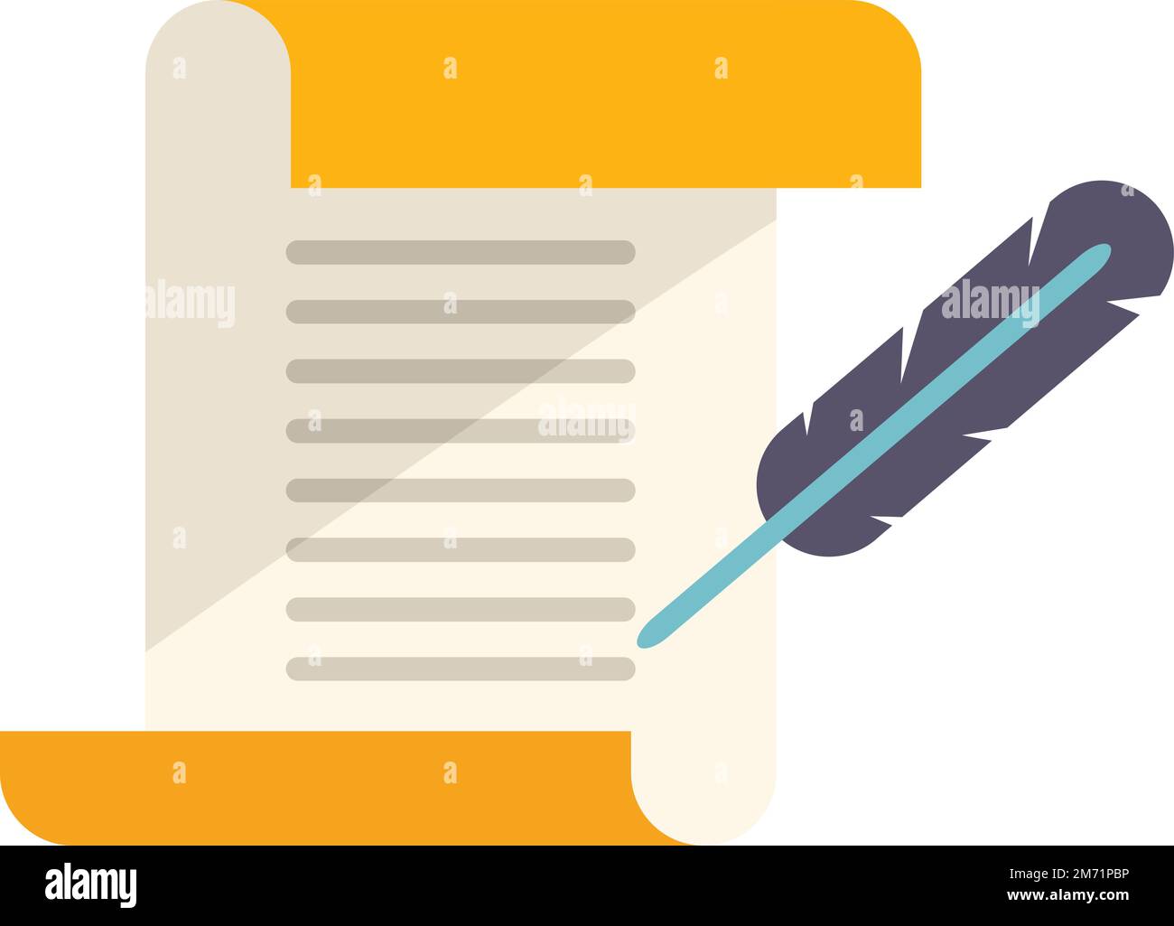 Writing letter icon flat vector. Pen paper. Note pencil isolated Stock ...