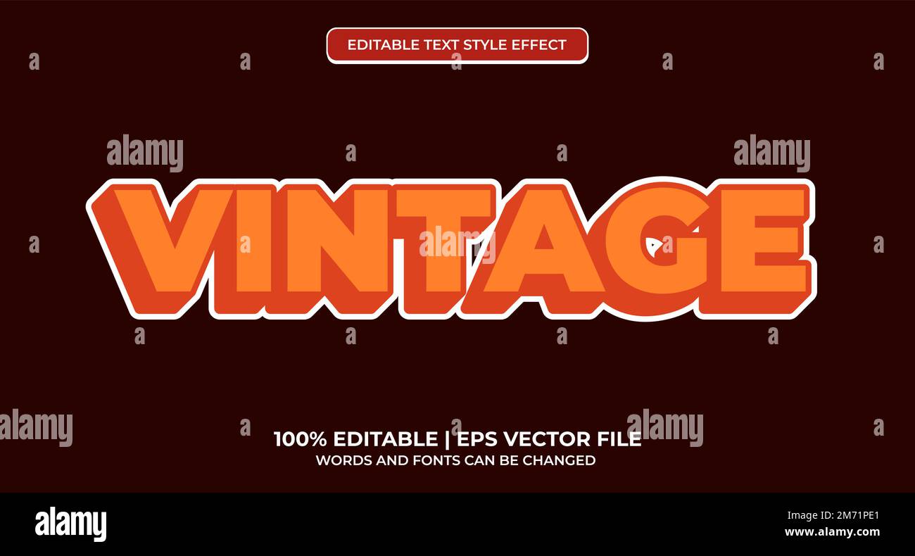 Retro, vintage text effect, editable 70s and 80s text style. Editable ...