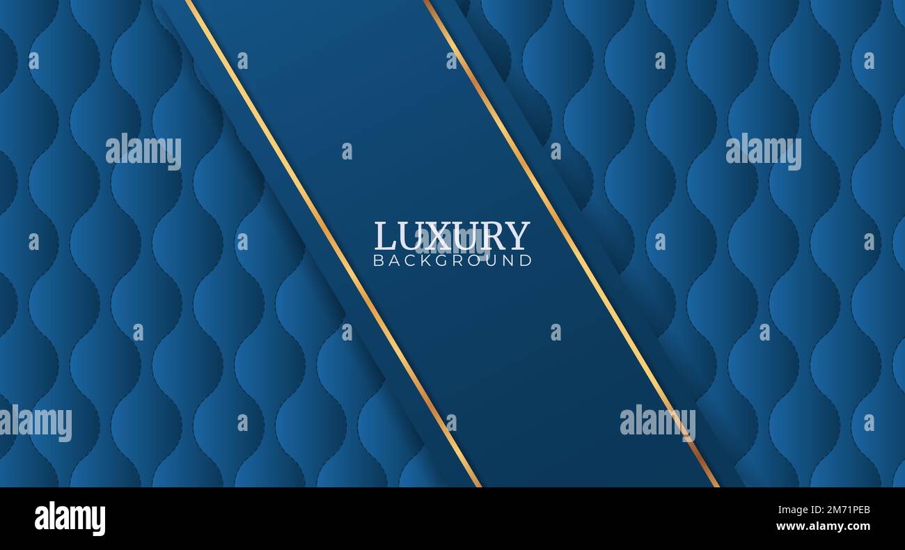 Luxury golden line background blue shades in 3d abstract style. Modern ...