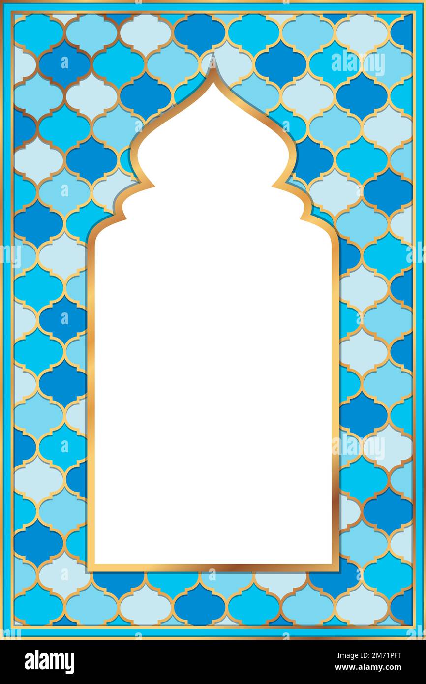 Cover postcard golden oriental vintage arch frame Stock Vector Image ...