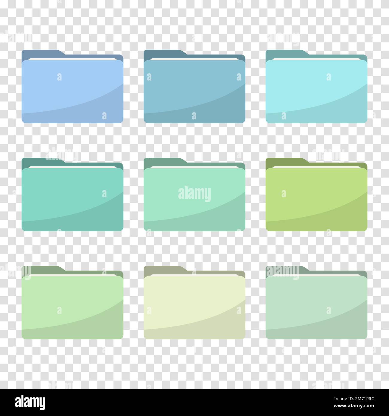 Folder icons set. All type of document, file formats vector ...